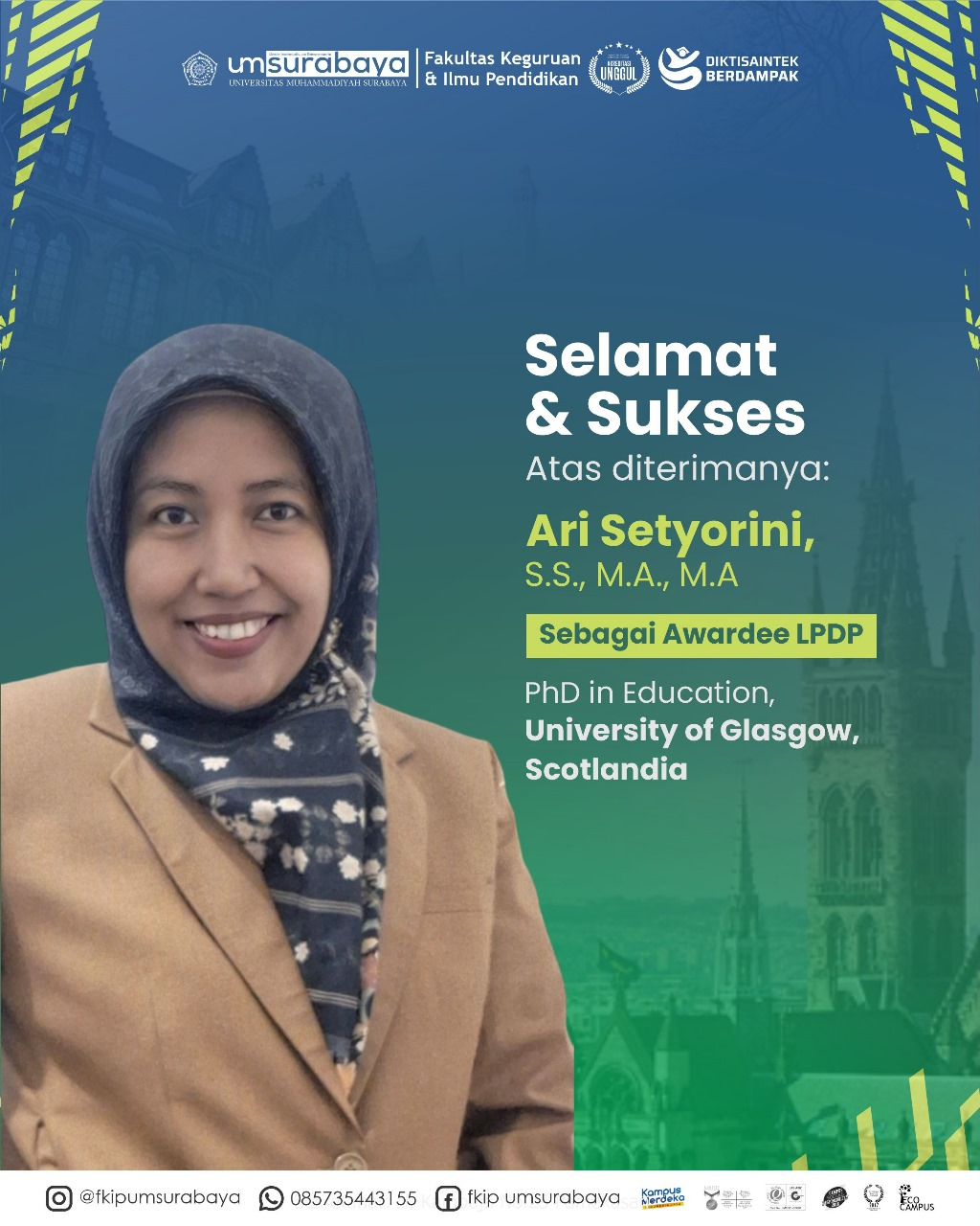 Selamat dan Sukses Ari Setyorini lolos LPDP Program PhD di Universitas ...